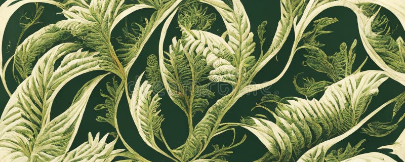 Abstract Foliage and Botanical Background. Green Tropical Forest ...