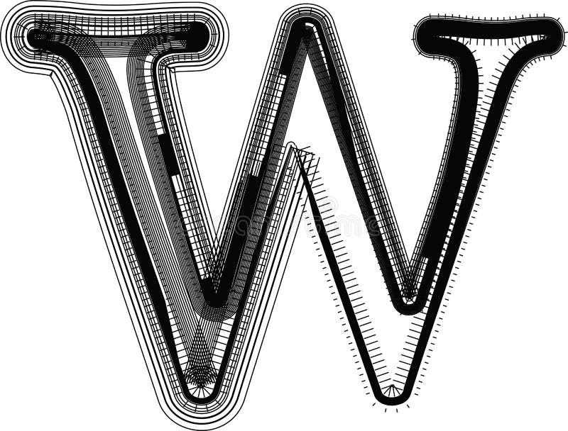 Font illustration LETTER W stock vector. Illustration of capital ...