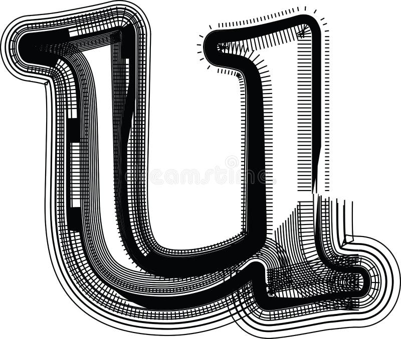 Font illustration LETTER u stock vector. Illustration of rough - 101307846