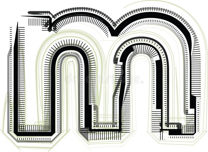 Technological Font. LETTER M Stock Vector - Illustration of calligraphy ...