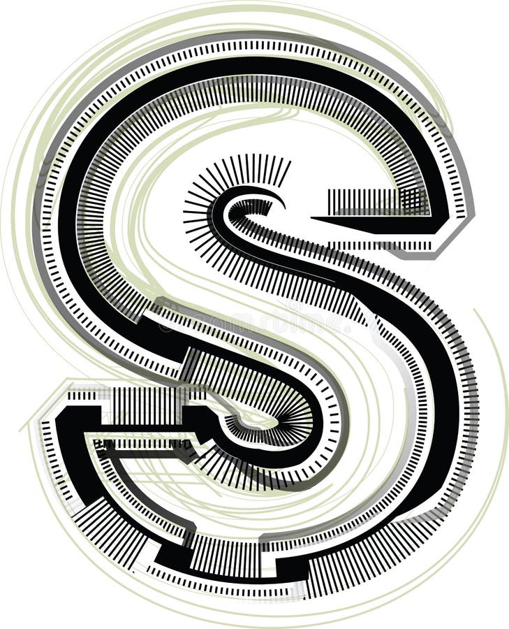 Technological Font. LETTER S Stock Vector - Illustration of scratch ...