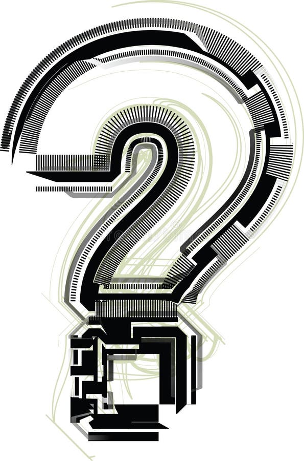 Technological Font Question Mark Symbol Stock Vector - Illustration of ...