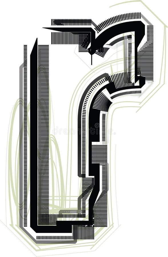 Technological Font. LETTER R Stock Vector - Illustration of grunge ...