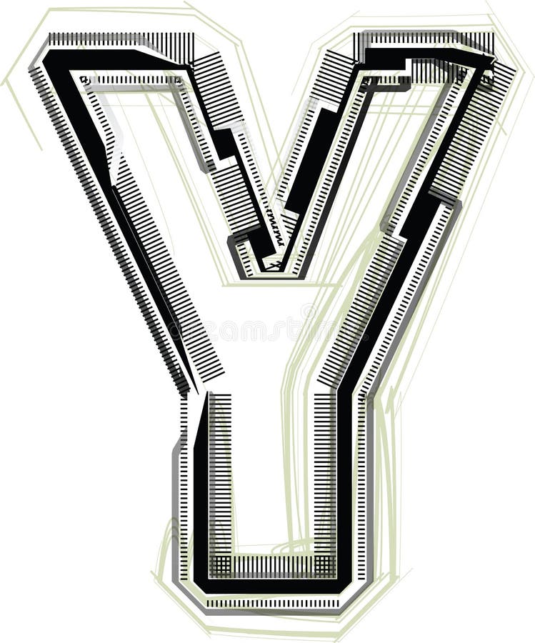 Technological Font. LETTER Y Stock Vector - Illustration of pattern ...