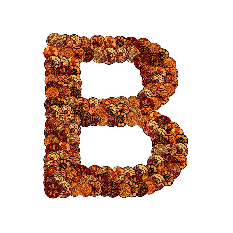 Vector Font, Made of Ethnic Elements - Letter B Stock Illustration ...