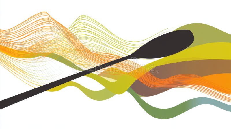 Abstract Paddle & Waves Stock Illustration - Illustration of decorative ...