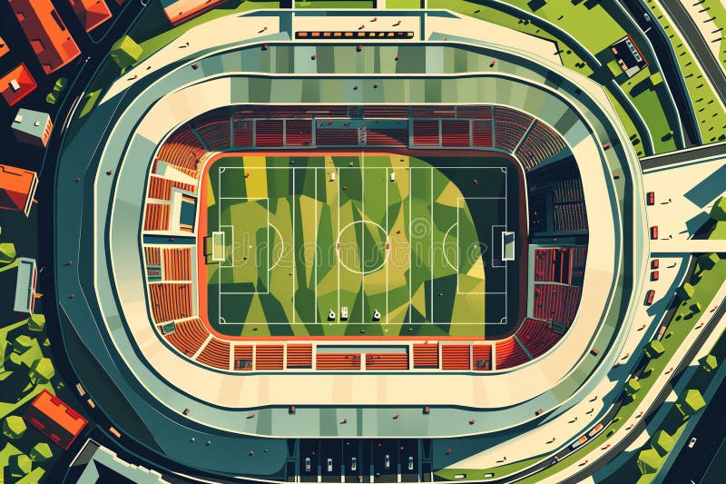 Abstract Football Stadium Illustration. Generative AI Stock ...