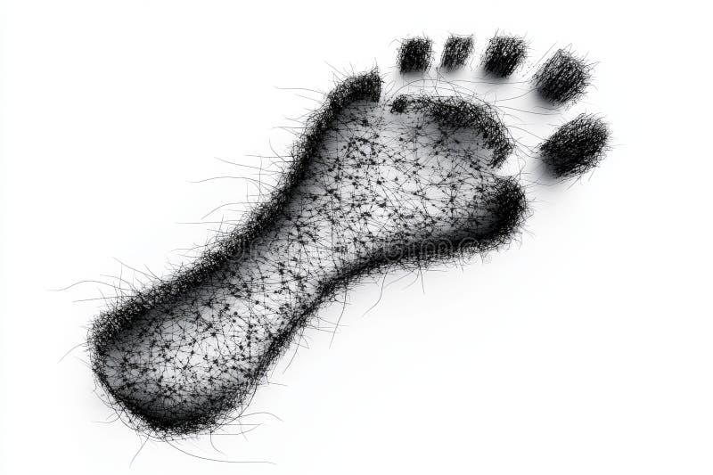 Abstract Footprint Made of Intricate Black Lines and Shapes Stock ...
