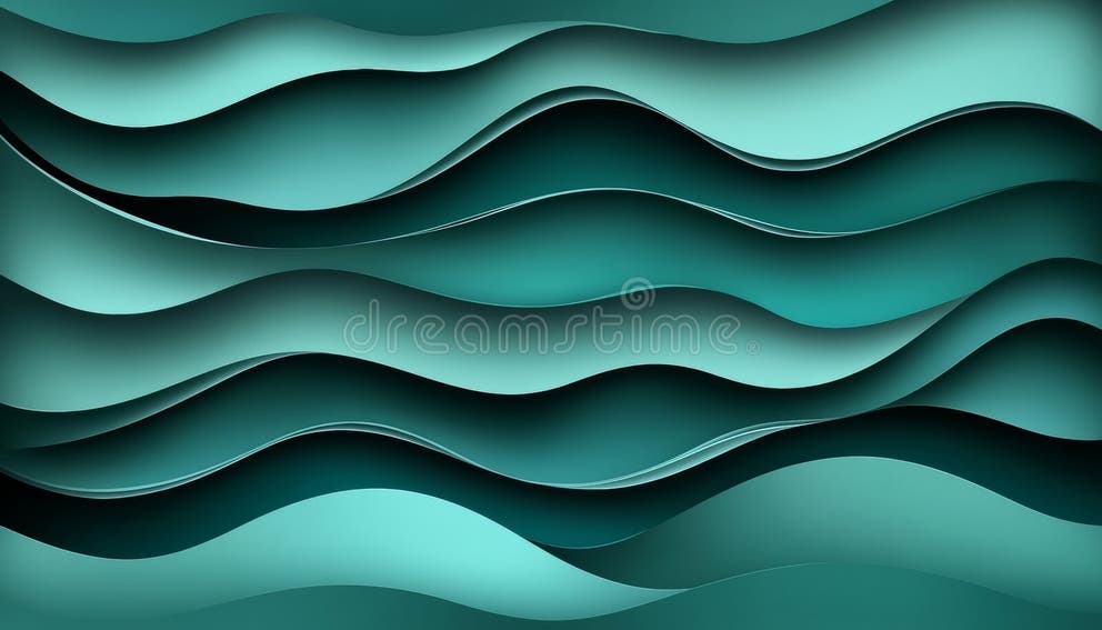 Abstract Forest Green and Emerald Wave Pattern Background, Nature ...