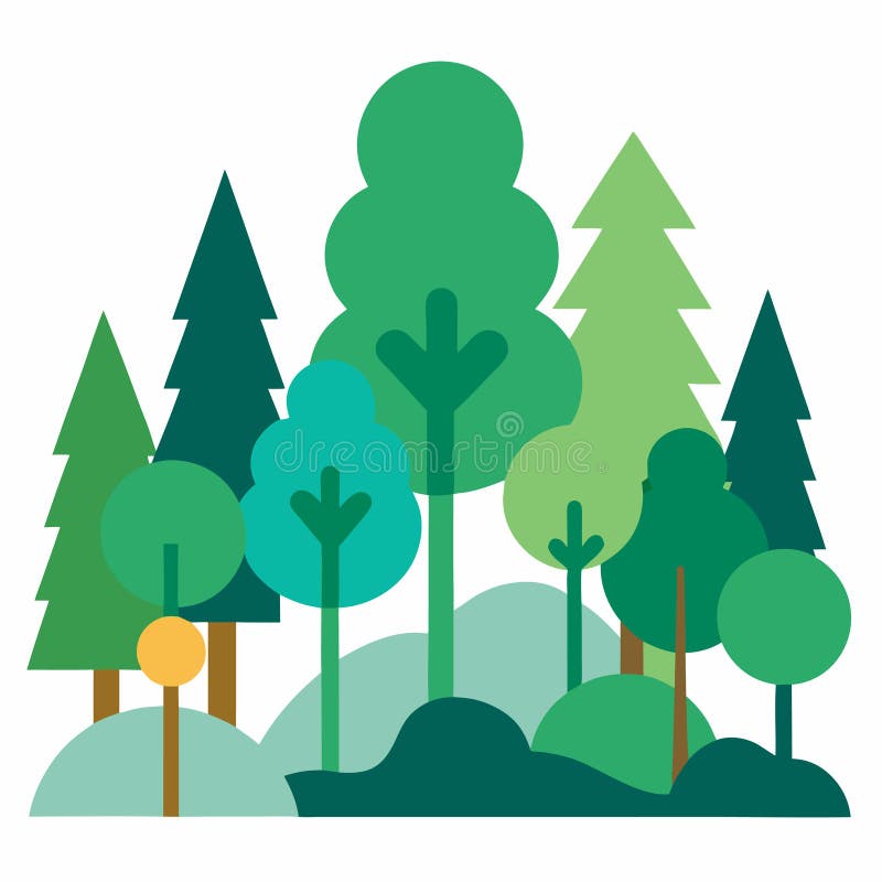 Abstract Forest Illustration on White Background Stock Vector ...