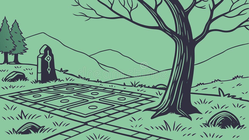 Abstract Forest Landscape with Patterned Ground Vector Art, Vector ...