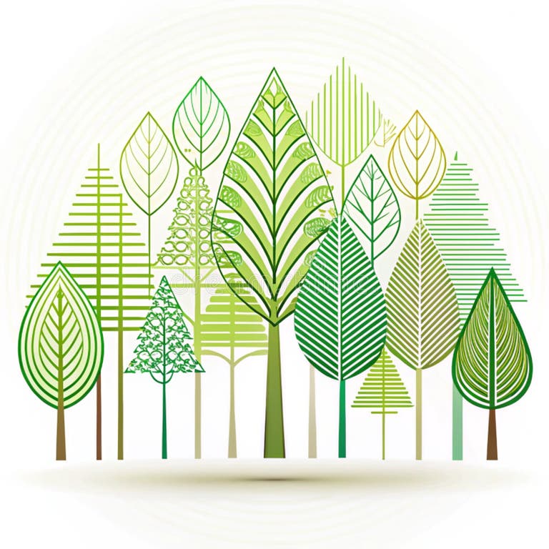 Abstract Forest with Linear Trees Stock Illustration - Illustration of ...