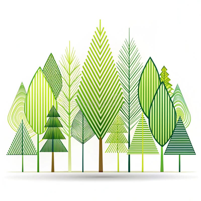 Abstract Forest with Linear Trees Stock Illustration - Illustration of ...