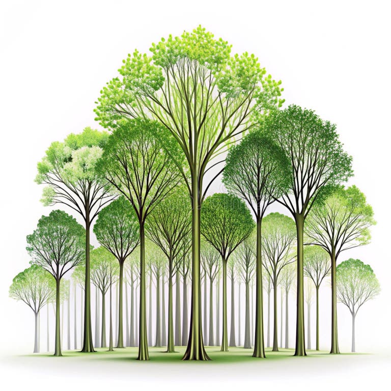 Abstract Forest with Linear Trees Stock Illustration - Illustration of ...
