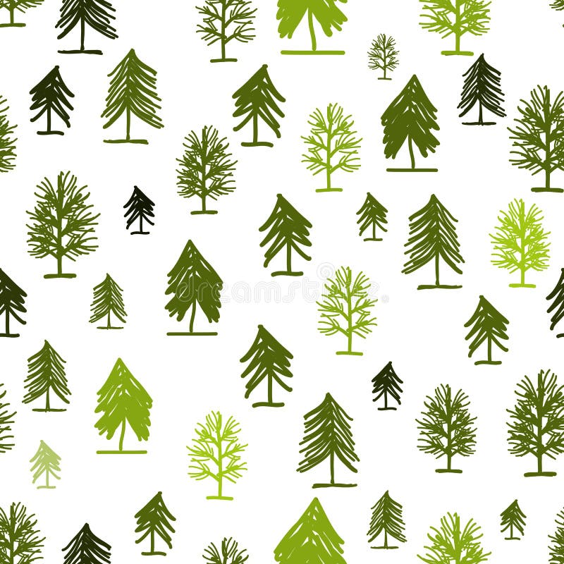 Abstract Forest Pattern with Trees for Your Design Stock Vector ...