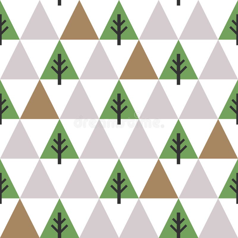 Abstract Forest Seamless Pattern. Triangular Trees on the Background of ...