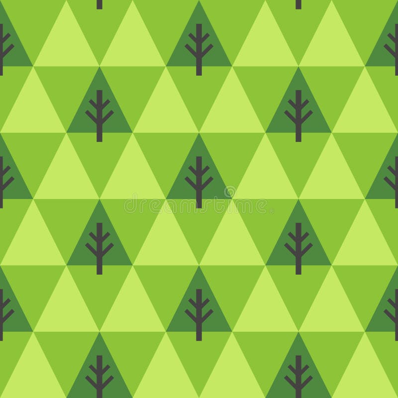 Abstract Forest Seamless Pattern. Triangular Trees on the Background of ...