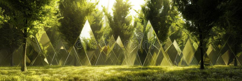 An Abstract Forest with Triangular Trees and Jagged Lines is a Visual ...