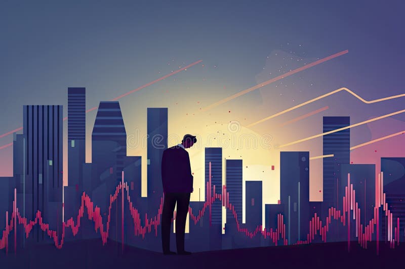 Abstract Forex Chart on Dark Background. Crisis and Collapse Concept ...