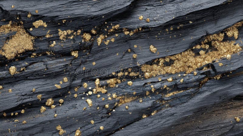 Abstract Forged Carbon Texture with Irregular Gold Accents Showcasing a ...
