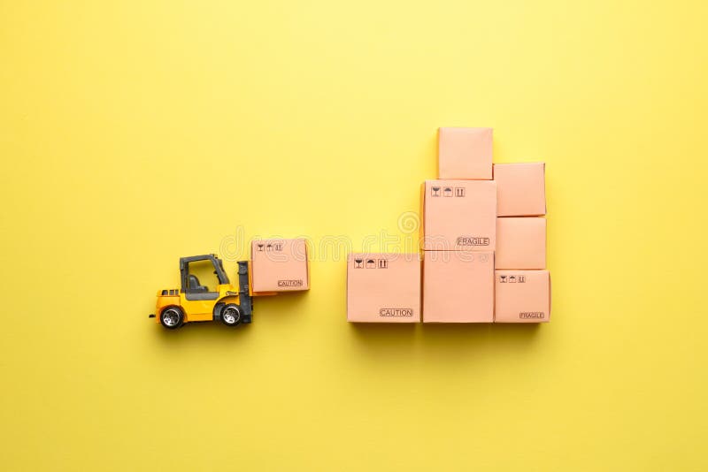 Abstract Forklift for Loading Goods into a Warehouse Stock Image ...