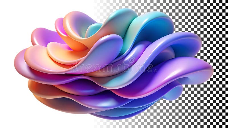 Abstract Organic Shape Orange Purple Gradient Art Png Transparent Image ...