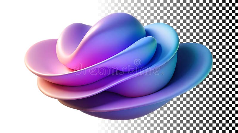 Abstract Flowing Shape Blue Purple Gradient Art Png Transparent Image ...