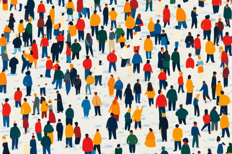 The Abstract Form of a Crowded Modern Crowd. a Horde of People. a ...