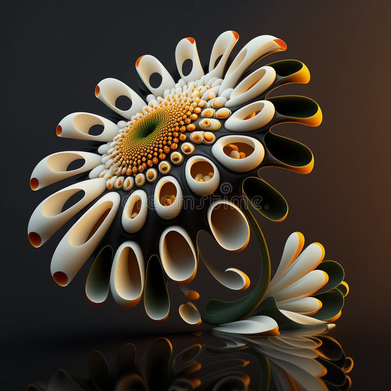 An Abstract Form Daisy Flower Sculpture Illustration, Generative Ai ...