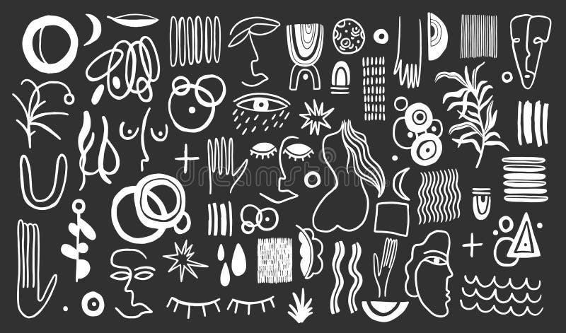 Abstract Form Drawing Style.Decoration Element Isolated in White ...