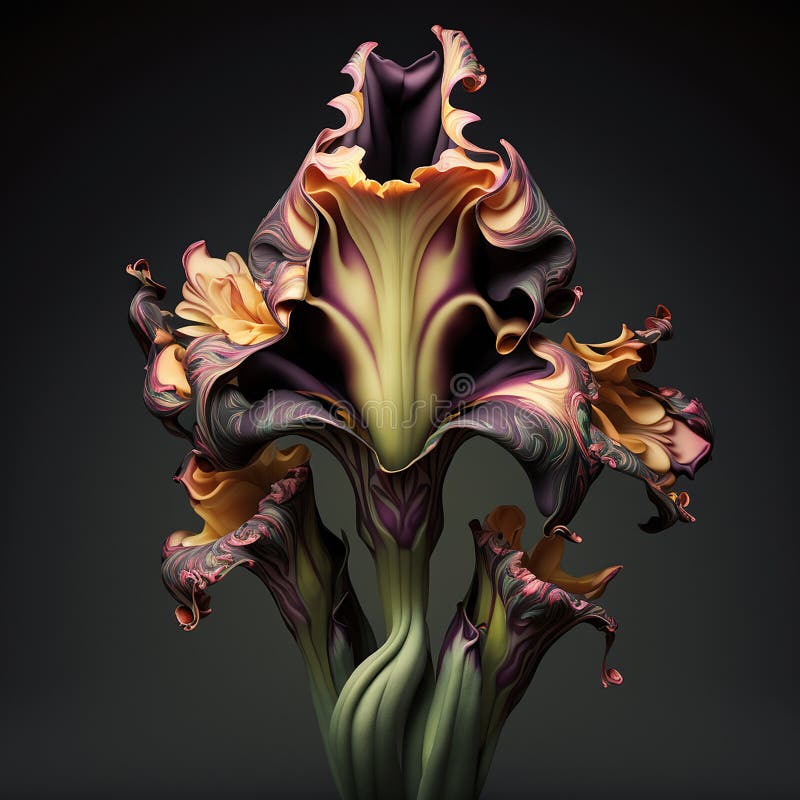 An Abstract Form Gladioli Flower Sculpture Illustration, Generative Ai ...