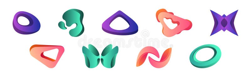 Abstract Form and Graphic Shaped Element Vector Set Stock Illustration ...