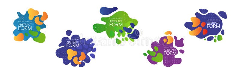 Abstract Form Logo Design with Graphic Shape Vector Set Stock ...