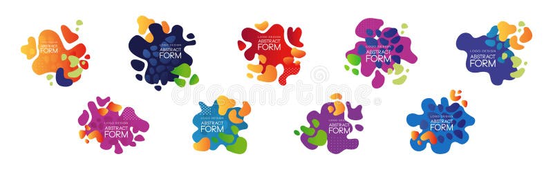 Abstract Form Logo Design with Graphic Shape Vector Set Stock Vector ...
