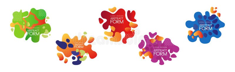 Abstract Form Logo Design with Graphic Shape Vector Set Stock Vector ...