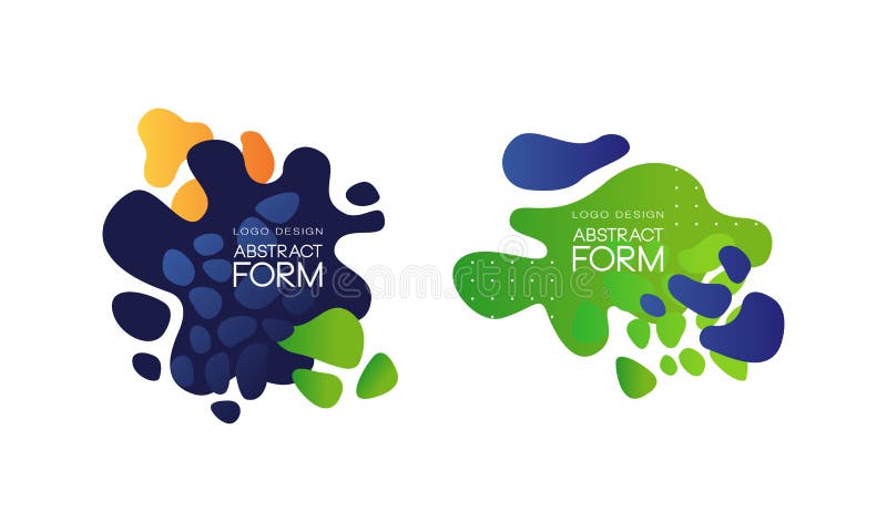 Abstract Form Logo Set, Colorful Dinamic Geometric Liquid Shapes Design ... Abstract Form Logo Set, Colorful Dinamic Geometric Liquid Shapes Design ...