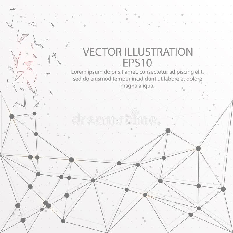 Abstract Form Low Poly Wire Frame on White Background Stock Vector ...
