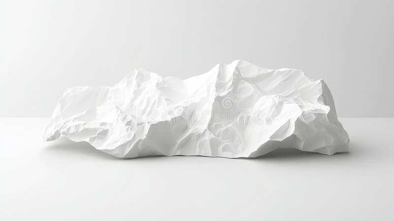 An Abstract Form, Sculpted from White Fabric, is Illuminated by ...