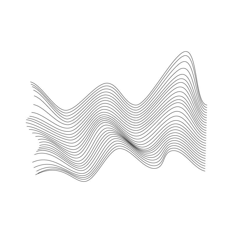 Abstract Form of Smoke Flowing Matter. Vector Elements on a Black ...
