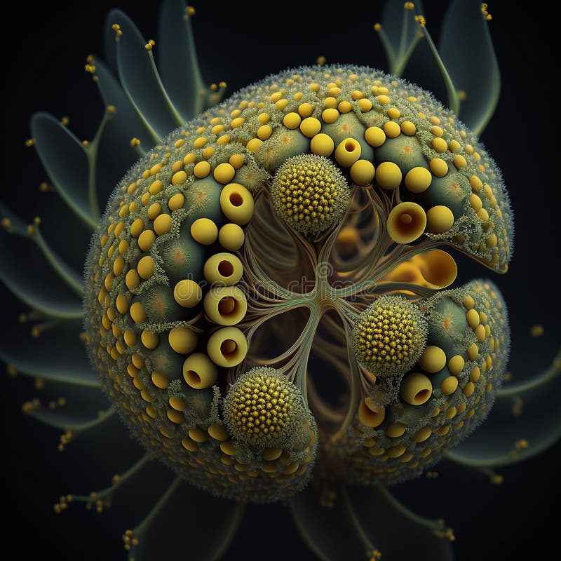 An Abstract Form Wattle Flower Sculpture Illustration, Generative Ai ...