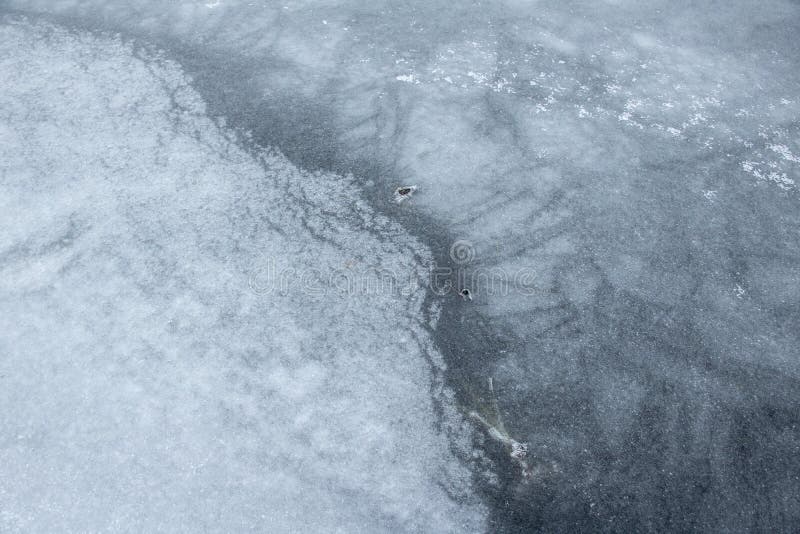Abstract Formation Formed from Refreezing Water on a Pond Stock Image ...