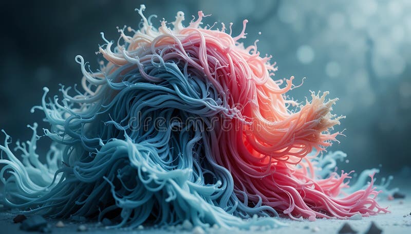 Abstract Formation of Pink and Blue Strands Flowing in a Creative Swirl ...