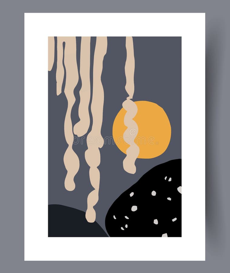 Abstract Forms Creative Imagination Wall Art Print Stock Vector ...