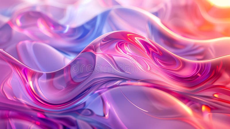 Abstract Forms, Flowing Liquid Layer Shape, Translucent Curved Lines ...
