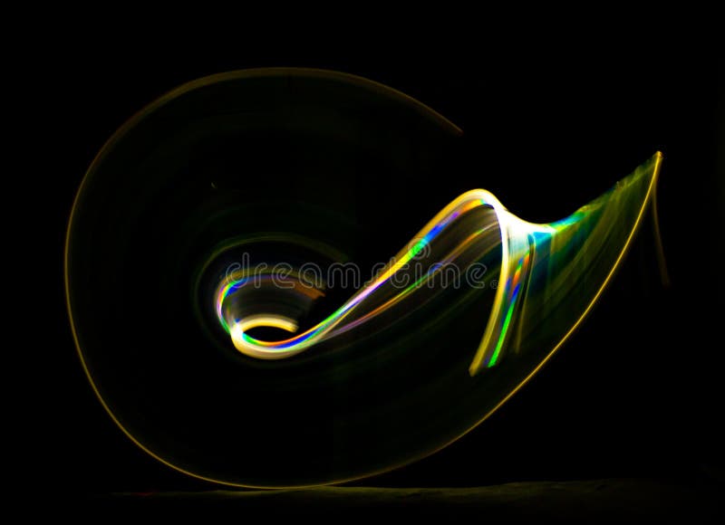Abstract Forms of Light. 3D Representation or 3D Illustration of the ...
