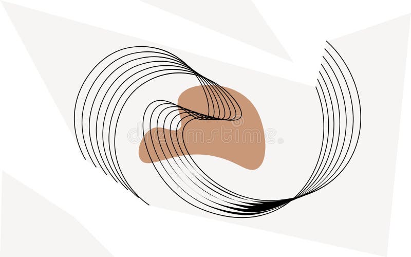 Abstract Forms with Lines and Spot, Earth Colors Stock Vector ...