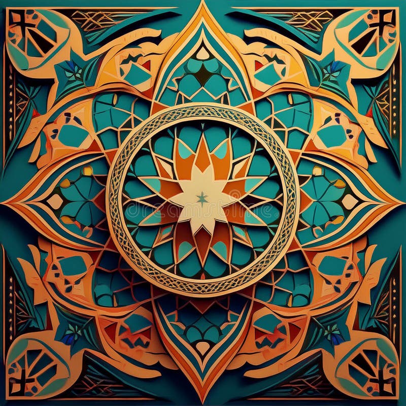 Abstract Forms and Patterns Inspired by Arab Culture.Caption. AI ...