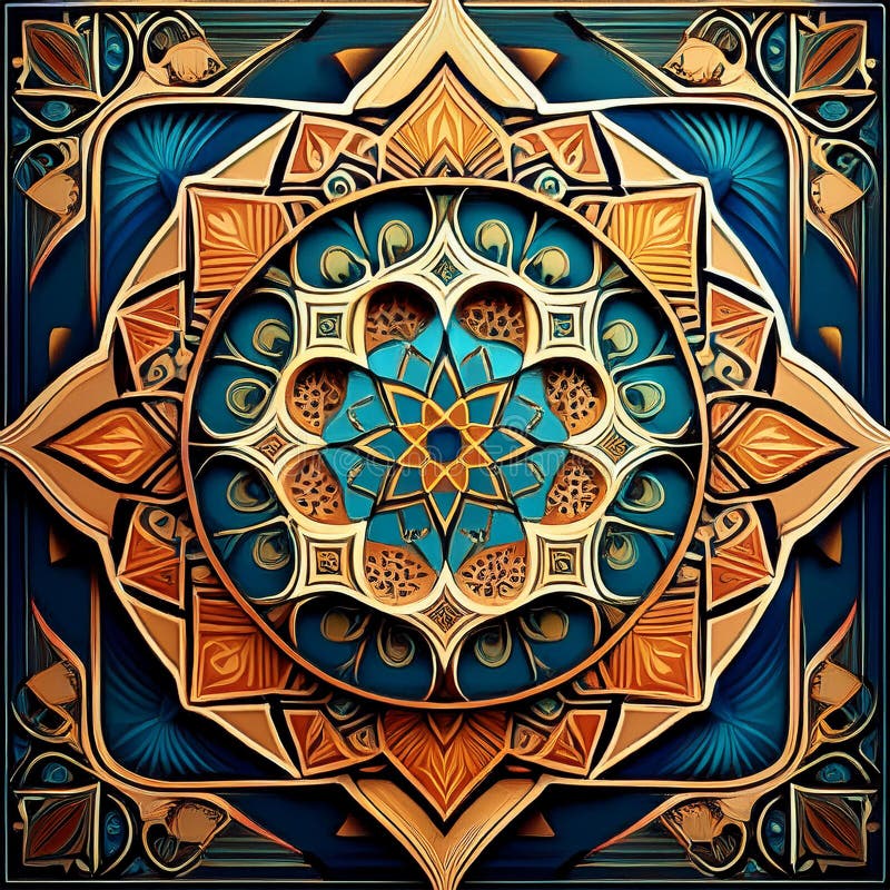 Abstract Forms and Patterns Inspired by Arab Culture.Caption. AI ...