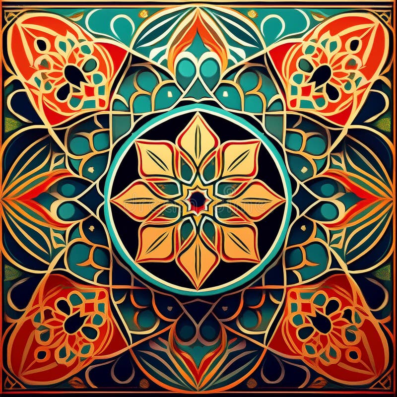 Abstract Forms and Patterns Inspired by Arab Culture.Caption. AI ...