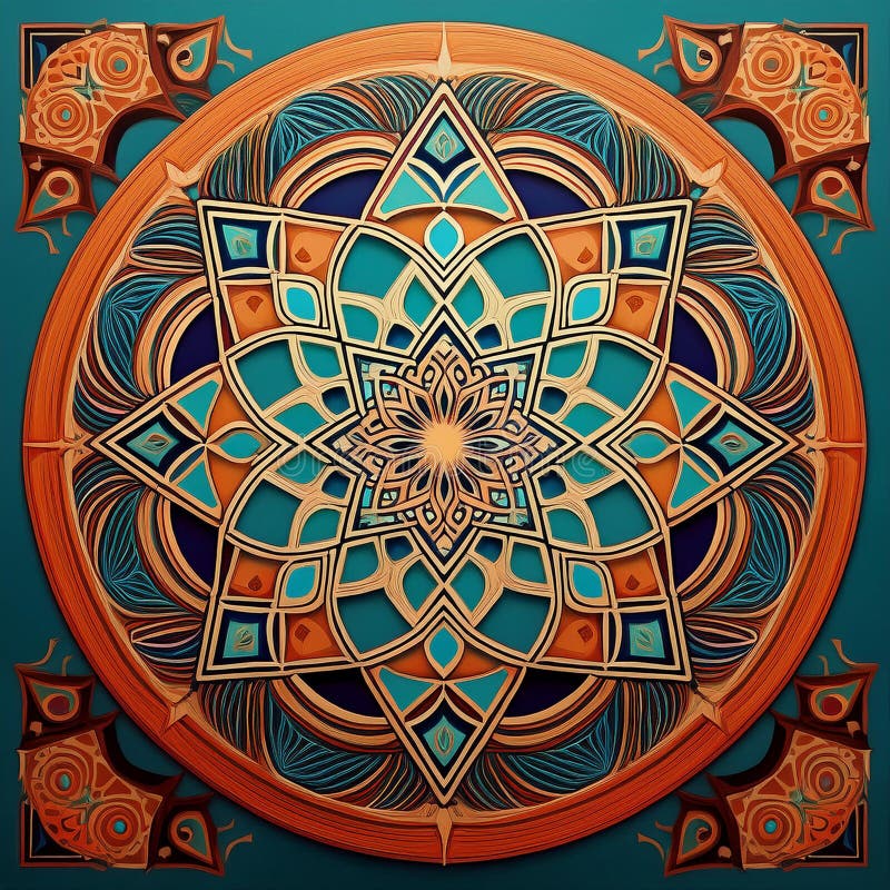 Abstract Forms and Patterns Inspired by Arab Culture.Caption. AI ...